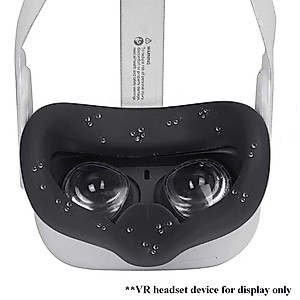 Silicon Face Cover & Lens Protective Set for Oculus Quest 2 VR Headset (Black)