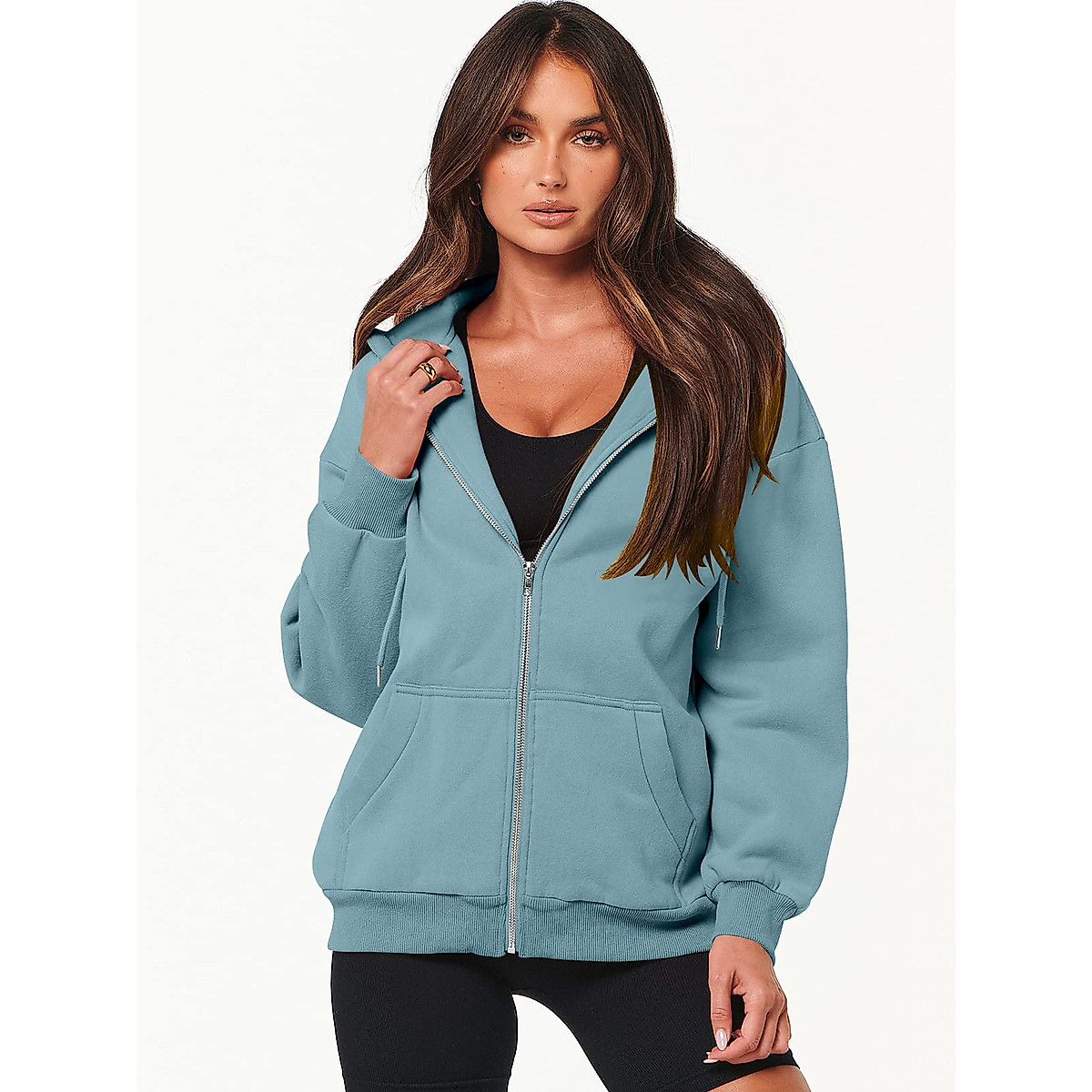 ANRABESS Womens Zip Up Hoodies Long Sleeve Oversized Sweatshirts Fleece Y2K Jacket Pockets 2025 Fall Outfits Fashion Clothes Lake Large