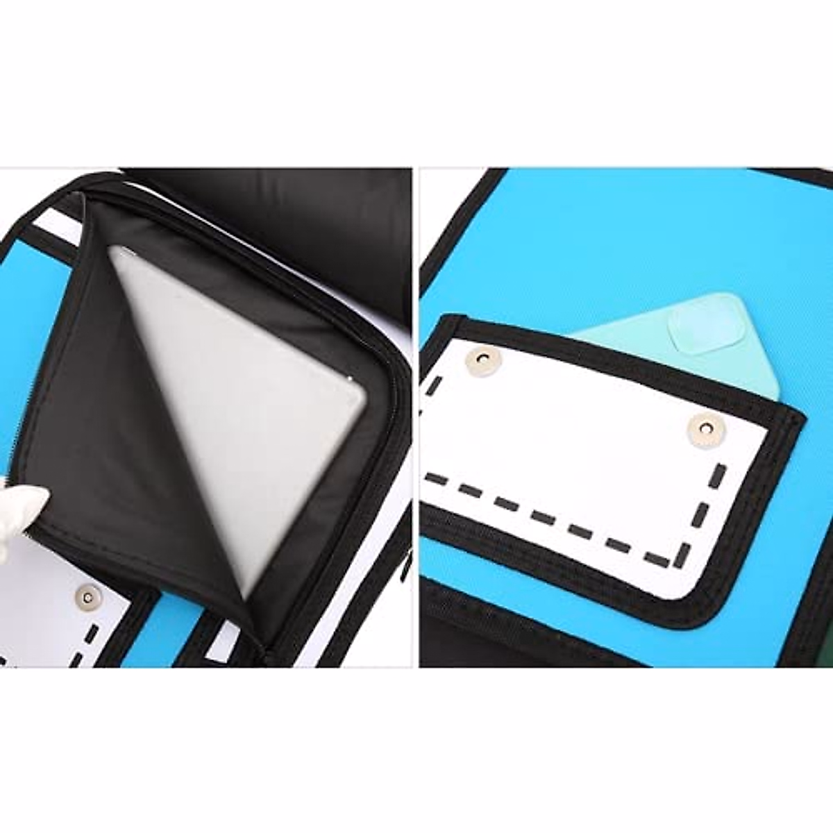 Yinilomo 3D Jump Style Kawaii Backpack Sketch Cute Cartoon 2D Drawing from Comic Paper Anime Bookbag School Supplies Fun Daypack (Red)