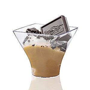 Hedume 100 Pack 2oz Plastic Dessert Cups with Dessert Spoons, Mini Dessert Cups for Chocolate Desserts, Appetizers, Dessert Samplers, Event and Party