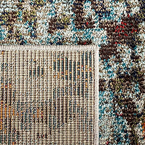 SAFAVIEH Madison Collection Area Rug - 9' x 12', Grey & Blue, Modern Abstract Design, Non-Shedding & Easy Care, Ideal for High Traffic Areas in Living Room, Bedroom (MAD471F)