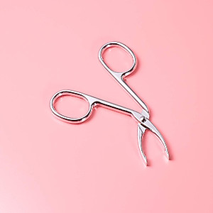 Beaupretty Eyebrow Tweezers, Scissors Shaped Eyebrow Slant Tip Tweezers Clip, Eyebrow Clip Tweezers for Lady Girls Women 2 pcs