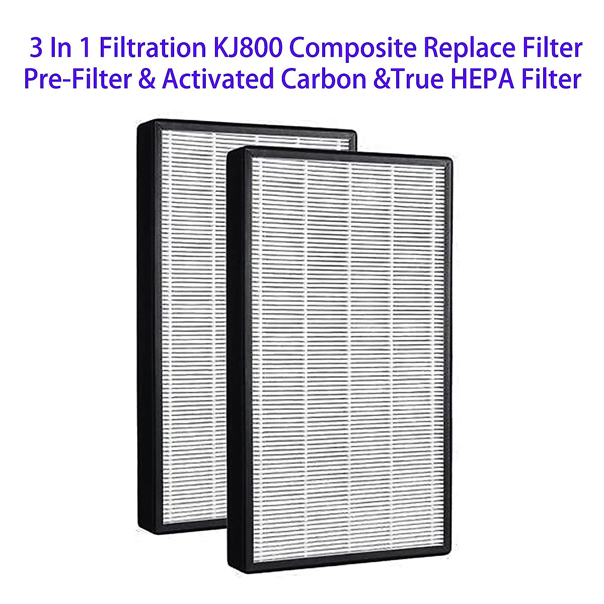 KJ800 Replacement Filter Fit for COLZER KJ800, 3-In-1 Composite Filters Set (2 Pack)