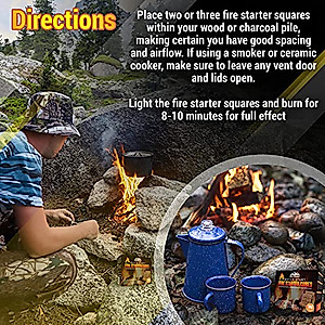 Outrav Fire Starter Cubes, 144ct Charcoal Firestarter Squares for Lighting Fireplace, Wood Stove, Grill, Campfire, BBQ Smoker Pit – Mini Nontoxic Waterproof Fire Starting Bricks for Camping, Survival