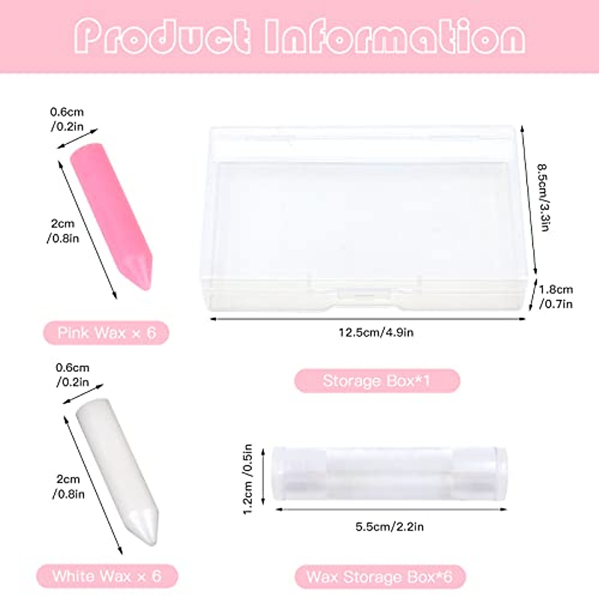 ZYNERY 12 PCS Diamond Painting Wax, Diamond Painting Pen Replacement Wax Glue, 5D Diamond Art Pen Clay Accessories, Wax Tip for Diamond Painting Pens DIY Craft Painting