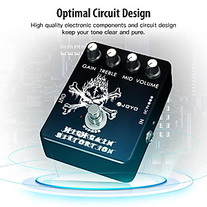 JOYO High Gain Distortion Pedal from AC/DC Crunch to Heavy Metal with Full Range EQ for Electric Guitar Effect - Bypass (JF-04)