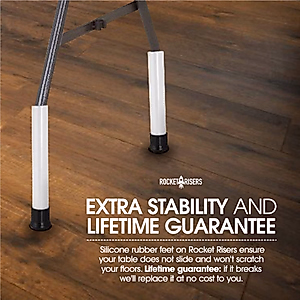 Rocket Risers Folding Table Risers - Make Your Folding Table a Counter Height Table - Set of 4 Table Leg Risers