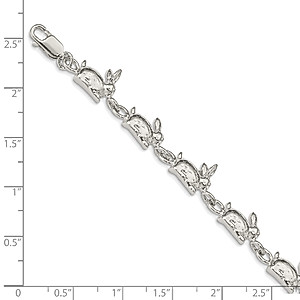 Solid Sterling Silver Rabbits Bracelet