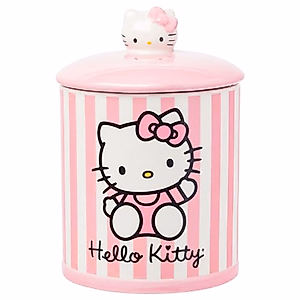 Silver Buffalo Sanrio Hello Kitty Pink Ceramic Cookie Snack Jar (Medium)
