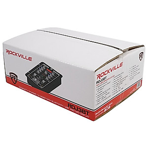 Rockville RDJ3BT 2 Channel DJ Mixer with USB, Bluetooth, Talkover, 4 Line Inputs