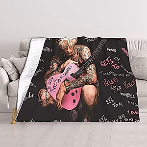 Pop Singer MGK Blanket,Soft Plush Fleece Throw Blanket, Breathable Lightweight Flannel Blankets for Sofa Bedding Living Room 50"X40"