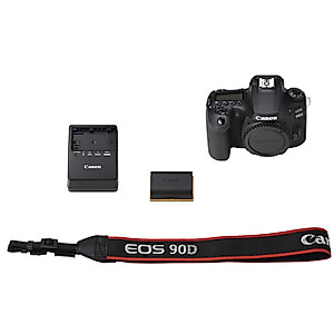 Canon EOS 90D DSLR Camera w/EF-S 18-55mm F/4-5.6 STM Zoom Lens + 75-300mm F/4-5.6 III Lens+ 64GB Memory Cards, Professional Photo Bundle (42pc Bundle) (Renewed)