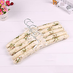 10PCS Clothes Hangers Printed Bow Padded Hanger Thickened Non-Slip Wedding Dress Hanger for Closet or Bedroom