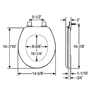 MAYFAIR 41EC 023 Cameron Toilet Seat will Never Loosen and Easily Remove, ROUND, Durable Enameled Wood, Pink