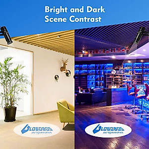 Logobos 20W LED GOBO Logo Projector Stage Effect Light Static Manual Zoom Custom GOBO for Hotel Wedding Company Bar