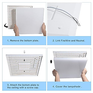 OOWOLF 25W 5000K LED Flush Mount Ceiling Light Fixture Ultra Slim, 12inch Waterproof Bathroom Square LED Ceiling Lamp Fixture Without Flicker, 85Ra+ Daylight White for Kitchen Bedroom Hallway Office