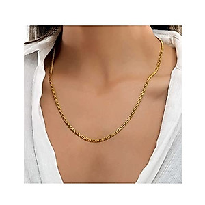 Waitsoul 925 Sterling Silver Cuban Chain Lobster Clasp 4mm 18k Gold Over Cuban Link Curb Chain Necklace for Women Men Diamond Cut 16-30 Inches(20)