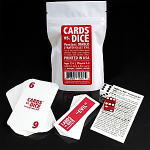 Pelaez Creative LLC Cards vs. Dice - Strategically Evil - Addictive Card & Dice Game - 2–4 Players (DIABLO)