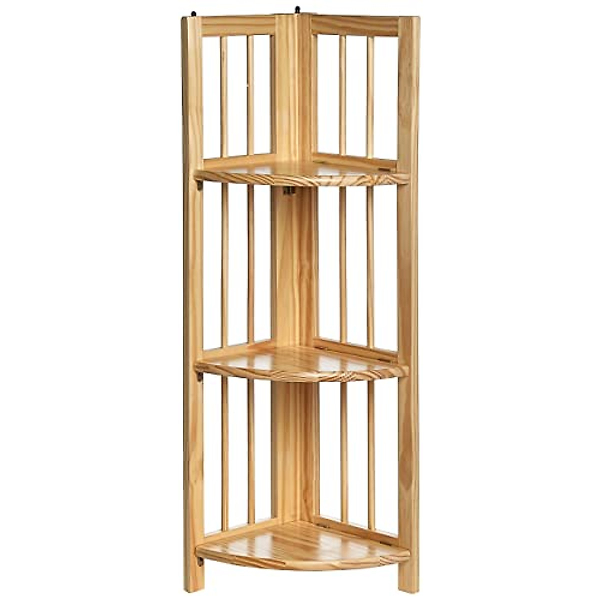 Casual Home 4-Shelf Corner Folding Bookcase, Natural