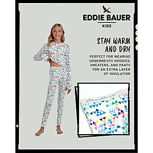 Eddie Bauer Thermal Underwear For Kids - 2 Piece Performance Base Layer Underwear Set For Boys and Girls (5-16), Size 7-8, Egret
