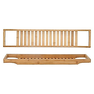 FTVOGUE Bamboo Bathtub Tray This Bath is Perfect for A Simple Bathtub Shelf with Reading Shelf Or Tablet 5.7 Inches * 27.7 Inches,Shelf