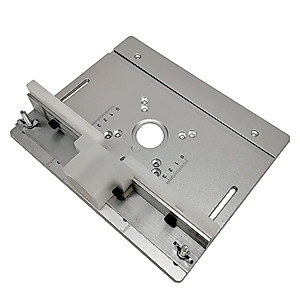 Aluminum Router Table Insert Plate W/Miter Gauge for Woodworking Benches Table Saw Multifunctional Trimmer Engraving Machine (Type-A)