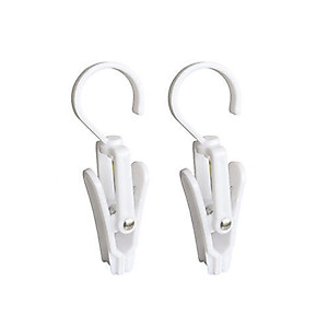 ulafbwur Burr-Free Hat Clip Hat Clip for Clothing 2pcs Hat Clip Windproof Anti-Slip Clothing Drying Hanger Hooks Rotating Clothespin for Hats Towels Socks White
