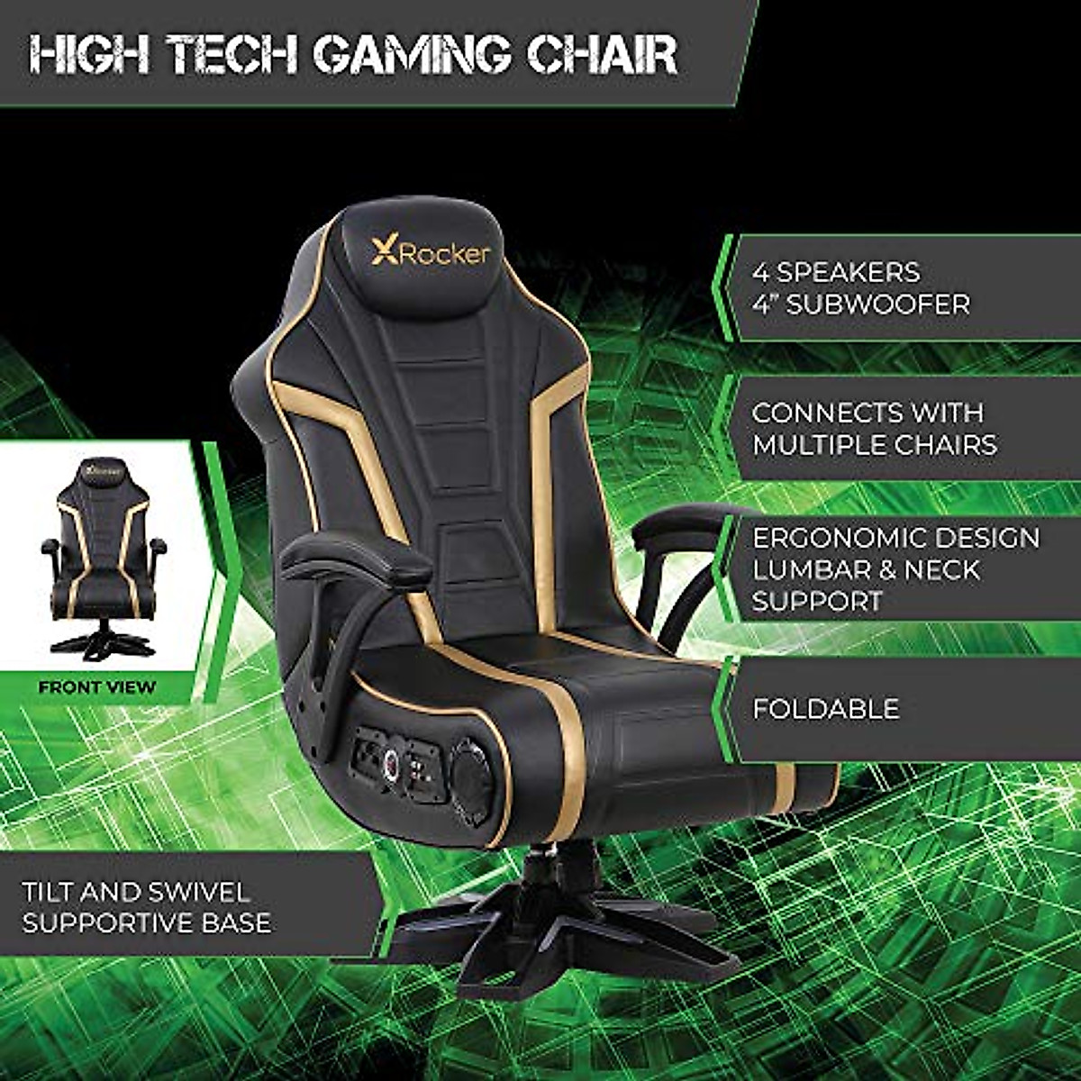 X Rocker Trident Pedestal Gaming Chair SE Pro Video Gaming Lounging Pedestal Chair Bundle
