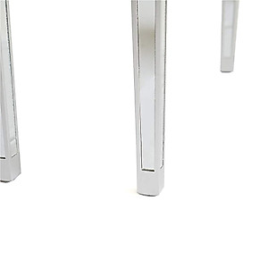 HomVent Mirrored Makeup Vanity Table for Women, Home Office Smooth Silver Finish Mirrored Console Table Writing Desk Mirrored Table Desk Modern Media Console Table with Drawers (2 Drawers)