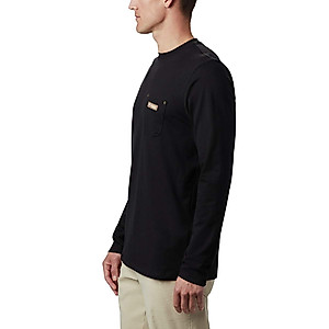 Columbia Men's Roughtail Work Long Sleeve Pocket Tee, Black, Large