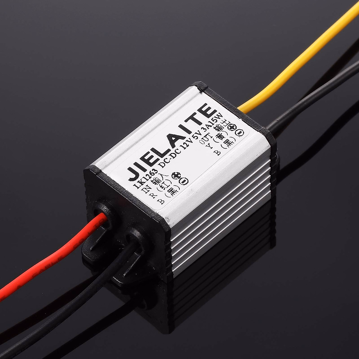 2 Pieces Car Power Converter Waterproof 12V to DC 5V Buck Voltage Regulators 3A 15W Voltage Converter Module for Car Truck Boat Solar System (Accept DC 8V - 22V Inputs)