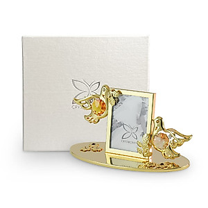 Crystocraft Picture Frames, Cross with Brilliant Cut Austrian Crystal Studded Baby Memories Frame Keepsake Frame Photo Frame 5.47 X 3.22 Inch for Baby Boy, Baby Girl