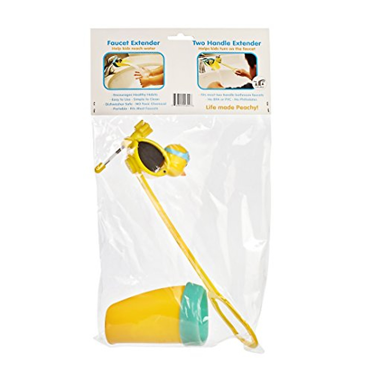 Aqueduck Faucet Handle Extender Set. Connects to Sink Handle and Faucet to Make Washing Hands Fun and Teaches Your Baby or Child Good Habits and Promote Independence to Them.