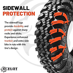 Ocelot Aurora 30x10x14 UTV Tires All Terrain, Durable 8-Ply Radial Construction and Non-Directional Tread, Thick Lugs for Diverse Terrain and Conditions - 30x10x14 UTV Tire