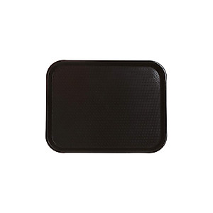 (3 Pack) Fast Food Tray 10 x 14, Black Rectangular Polypropylene Serving Trays for Cafeteria, Diner, Restaurant, Food Courts