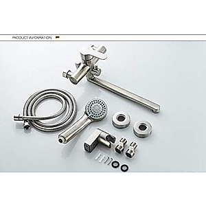 TECKI Kitchen Taps Bath Shower Faucets Set Bathtub Faucet Water Mixer Crane Tap With Hand Shower Stainless Steel Bathroom Faucets