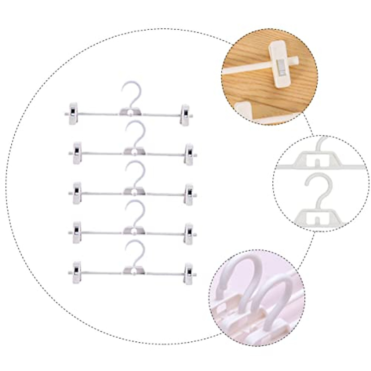 Cabilock Plastic Hangers 10pcs Space- White Clothing for Skirt Clips Drying Pants Pant Slack Plastic Rack Jeans Non- Home Balcony Adjustable Clip Skirts Hangers Slacks Trouser Non Pants Hangers