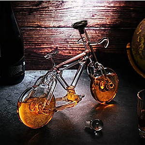 Bicycle Wine & Whiskey Decanter 200ml by The Wine Savant - Bike Decanter for Bourbon and Scotch, Biker Gifts, Cyclist Gifts, Gifts for Bike Enthusiasts, Whiskey Gifts for Dad…