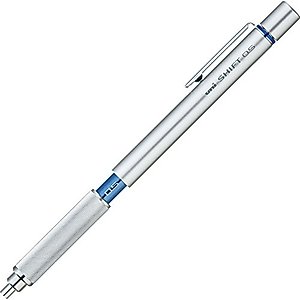 uni Shift Pipe Lock Drafting 0.5mm Pencil, Silver Body with Blue Accent (M51010.26)