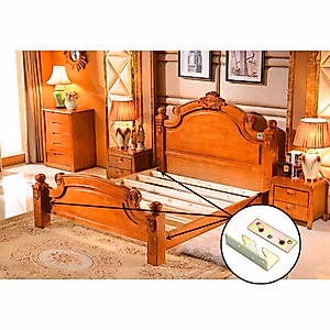 Bed Rail Bracket,4 Piece Heavy Duty Non-Tenon Bed Rail Accessories,Wooden Bed Frame Connector with Screws,Suitable for Bed Head and Foot Board