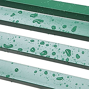 Outogether Steel Bench Metal Bench for Outdoor, Garden Bench for Patio Porch Backyard, Floral Design Backrest Slatted Seat (Green)