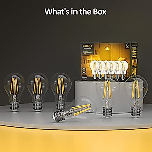 CRIRY Dimmable LED Light Bulbs 60W Equivalent, 6W, 2700K Warm Soft White Light LED Bulbs, A19 LED Bulb Clear 60W for Living Room Bedroom Bathroom Outdoor, 750LM, E26 Base, 6Packs