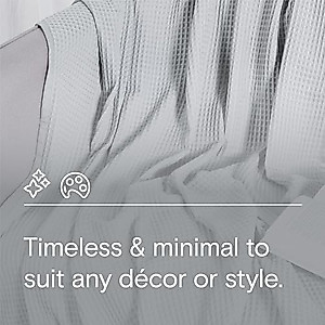 DOZ by SIJO 50% Viscose Derived from Bamboo and 50% Cotton Blend Twin-Twin XL Summer Waffle Lightweight Bed Blanket, Dove