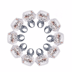 ROUNDSQUARE Bachelorette Party Light Up Rings Engagement Diamond Rings – 10 Packs