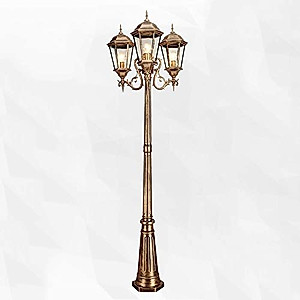 MODEBHD 3 Heads Courtyard Street Light Outdoor Waterproof European Post Lamp Retro Road Light Outdoor Led Landscape High Pole Villa Garden Hanging Lantern (Size : 1.85m)
