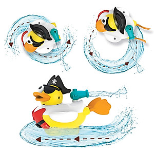 Yookidoo Jet Duck Pirate Bath Toy with Powered Water Cannon Shooter - Sensory Development & Bath Time Fun for Kids - Ages 2+