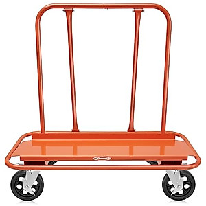 GypTool Heavy Duty Drywall Sheet Cart & Panel Dolly with 4 Swivel Wheels - Orange