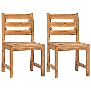 allesoky Teak Outdoor Dining Set - Solid Wood Patio Furniture - 3 Piece Patio Dining Set with Table and Chairs