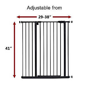 Kinfant 41-Inch Extra Tall Walk Thru Baby Gate,Bonus Kit, Includes 6-Inch Extension Kit, 4 Pack Pressure Mount Kit and 4 Pack Wall Cups and Mounting Kit