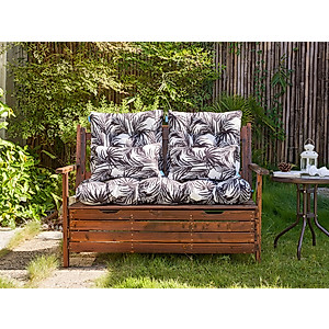 ARTPLAN Outdoor Loveseat Cushions,5 Piece Wicker Chair Cushions Set,Tufted Cushons for Wicker Bench Patio Furniture,Floral